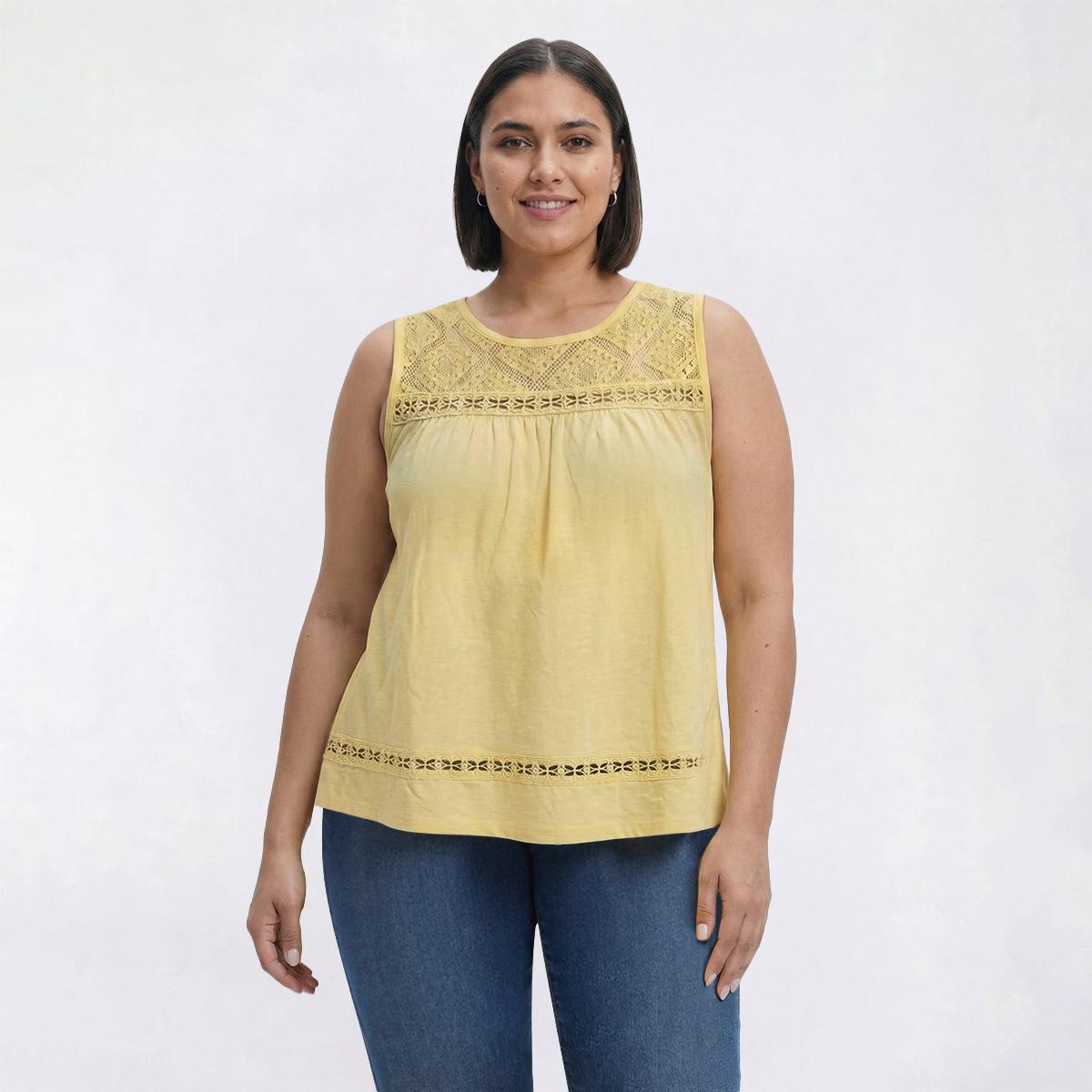 Click here for Plus Size Architect(R) Crochet & Lace Bodice Blous... prices